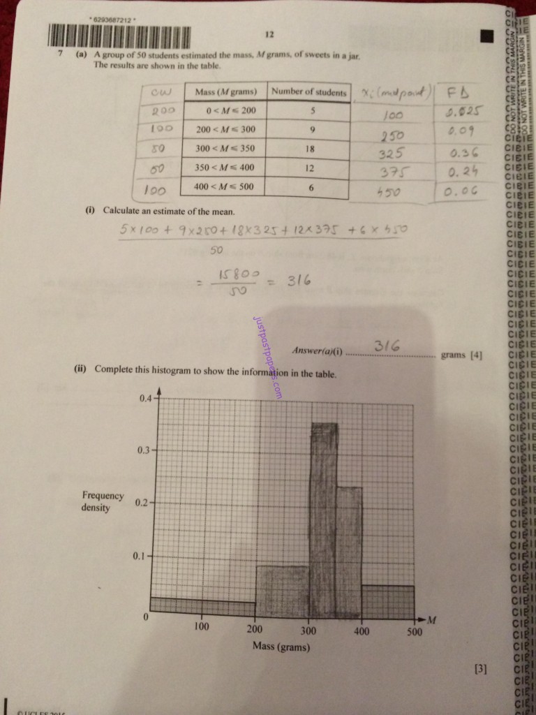 Cie 0580 Mathematics Igcse Paper 42 May June 2015 Answers