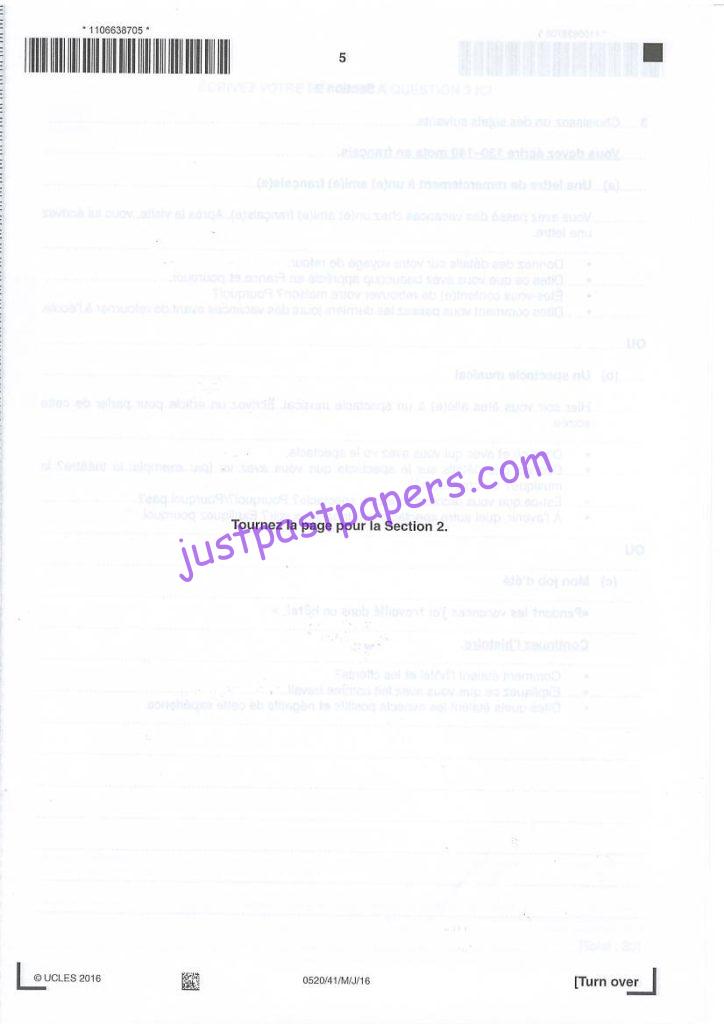 CIE – IGCSE, 0520, French– Paper 12 – Listening, May/June 2016 ...