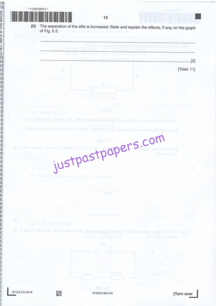 CIE – 9702 Physics, AS Level, Paper 2, May/June 2016 Question Paper ...